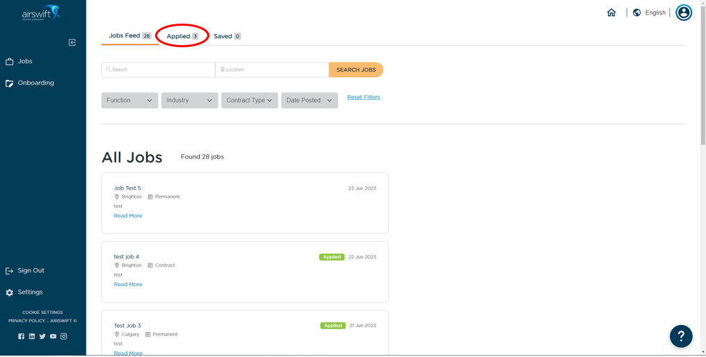 How do I check the status of my application?